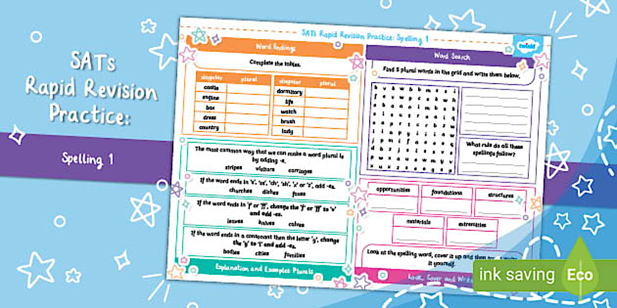 SATs Spelling Activity - Rapid Revision (teacher made)