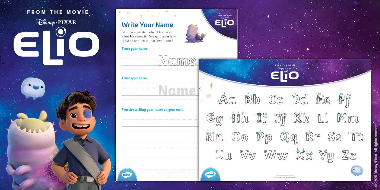 Elio: Editable Name Writing and Tracing Activity Sheets