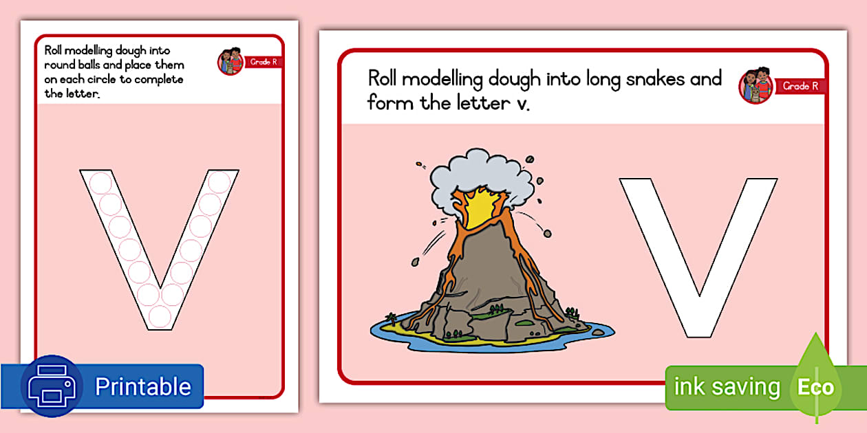 Gr. R Phonics: Letter V Modelling Dough Playmats - Twinkl