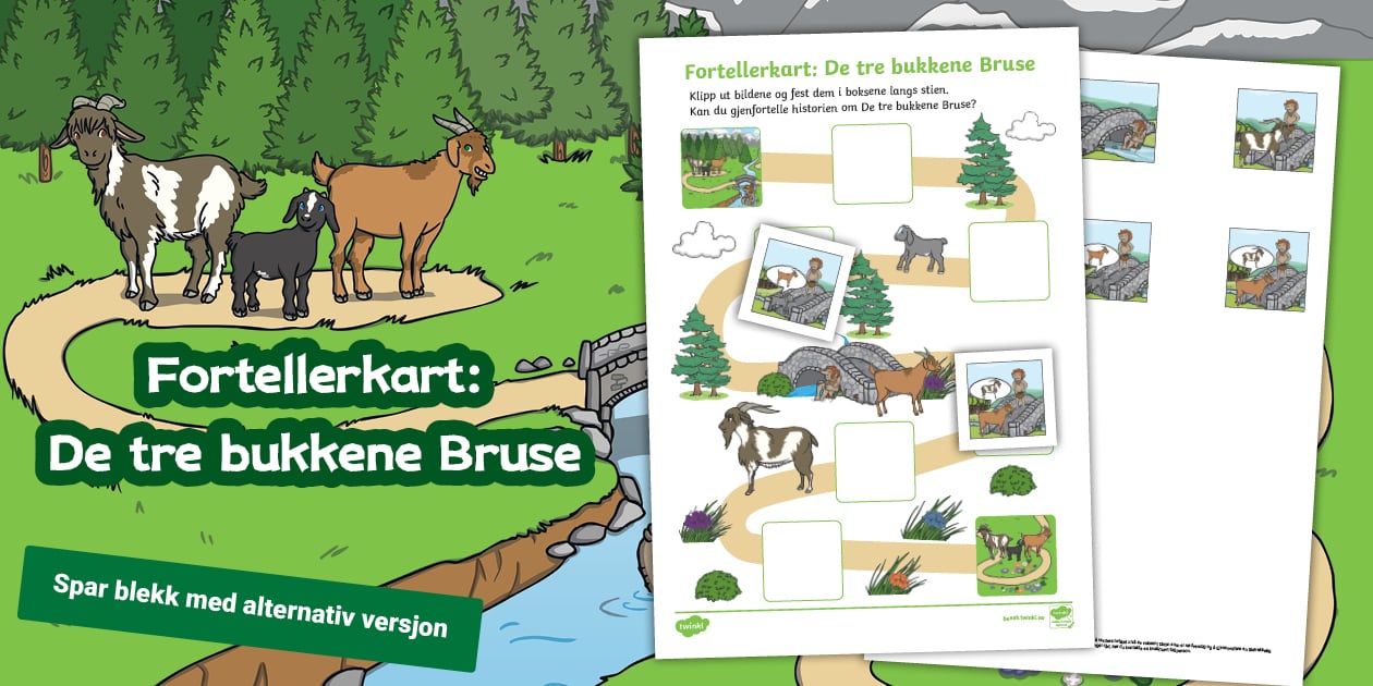 Lag et fortellerkart om De tre bukkene Bruse