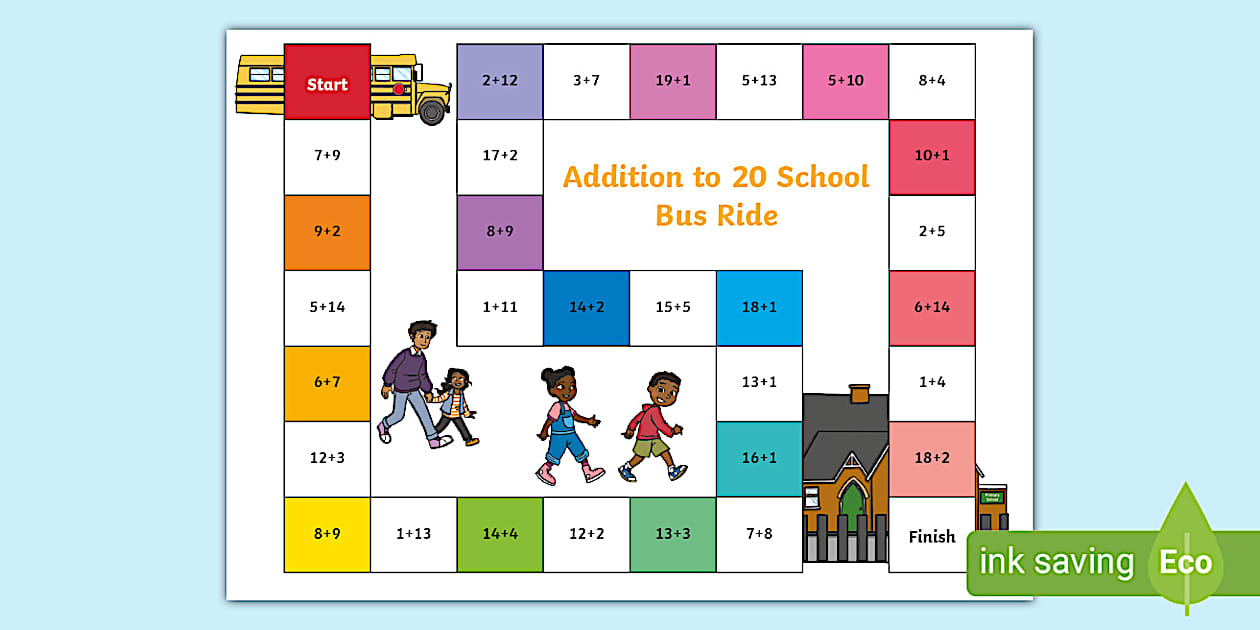 Caribbean Addition to 20 School Bus Game (teacher made)