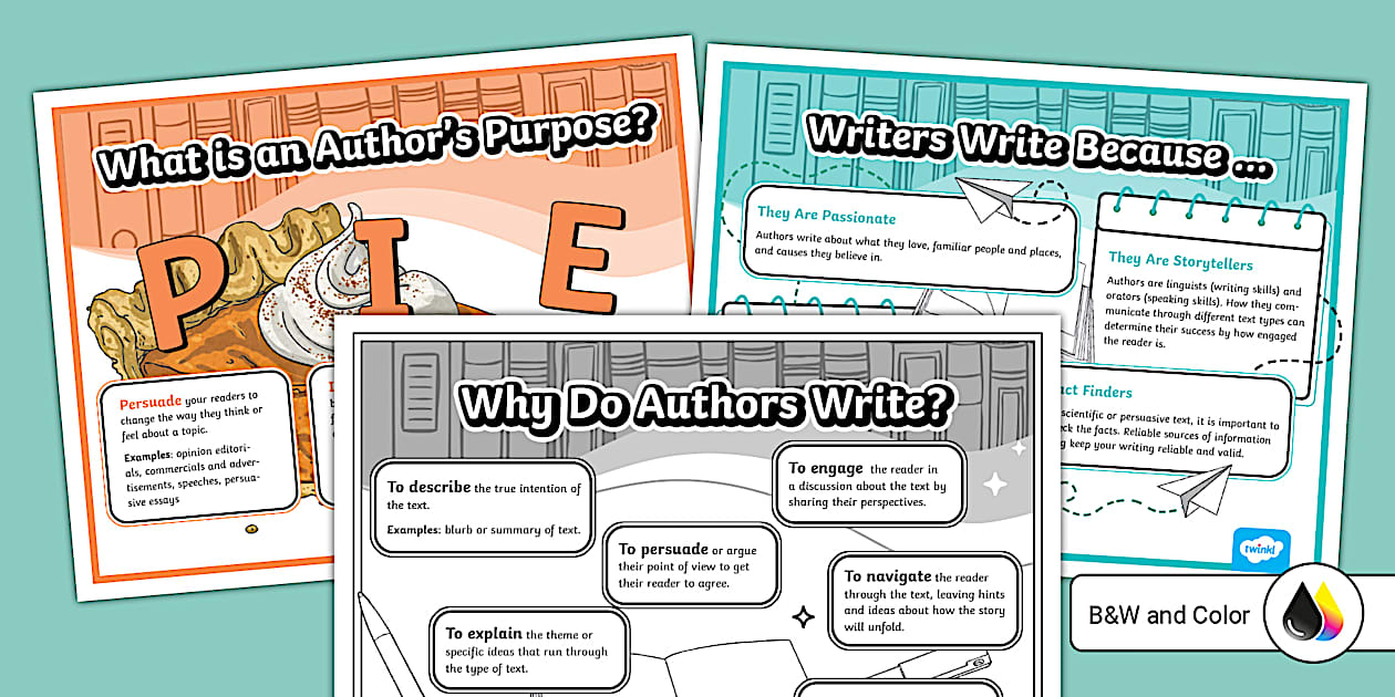 Author's Purpose Posters (teacher made) - Twinkl