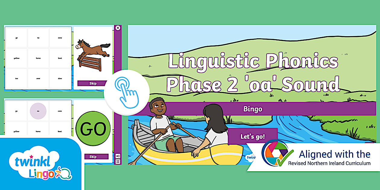 Linguistic Phonics Phase 2 'oa' Sound Bingo Game