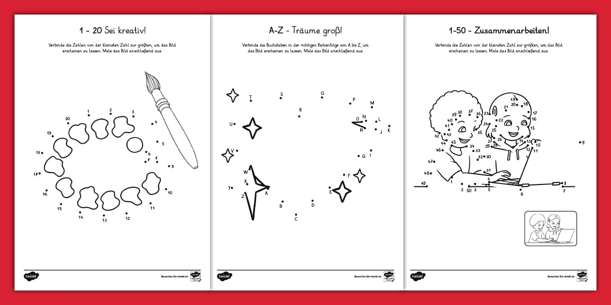 Tag des Punktes - Zahlen und Buchstaben verbinden - Twinkl
