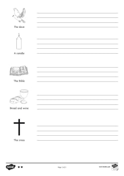 KS2 Christian Symbols Differentiated Worksheet / Worksheets