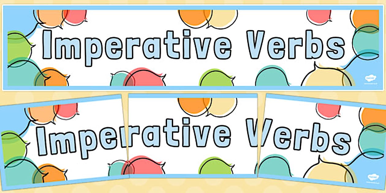 Editable Imperative Verbs Display Banner (teacher made)