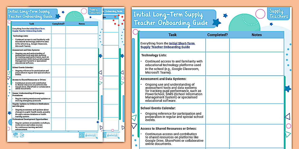 Initial Long-Term Supply Teacher Onboarding Guide