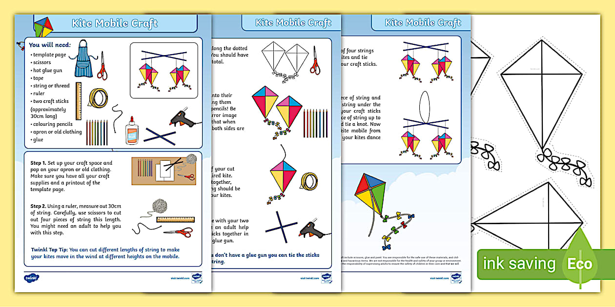 Kite Mobile Craft (professor feito) - Twinkl