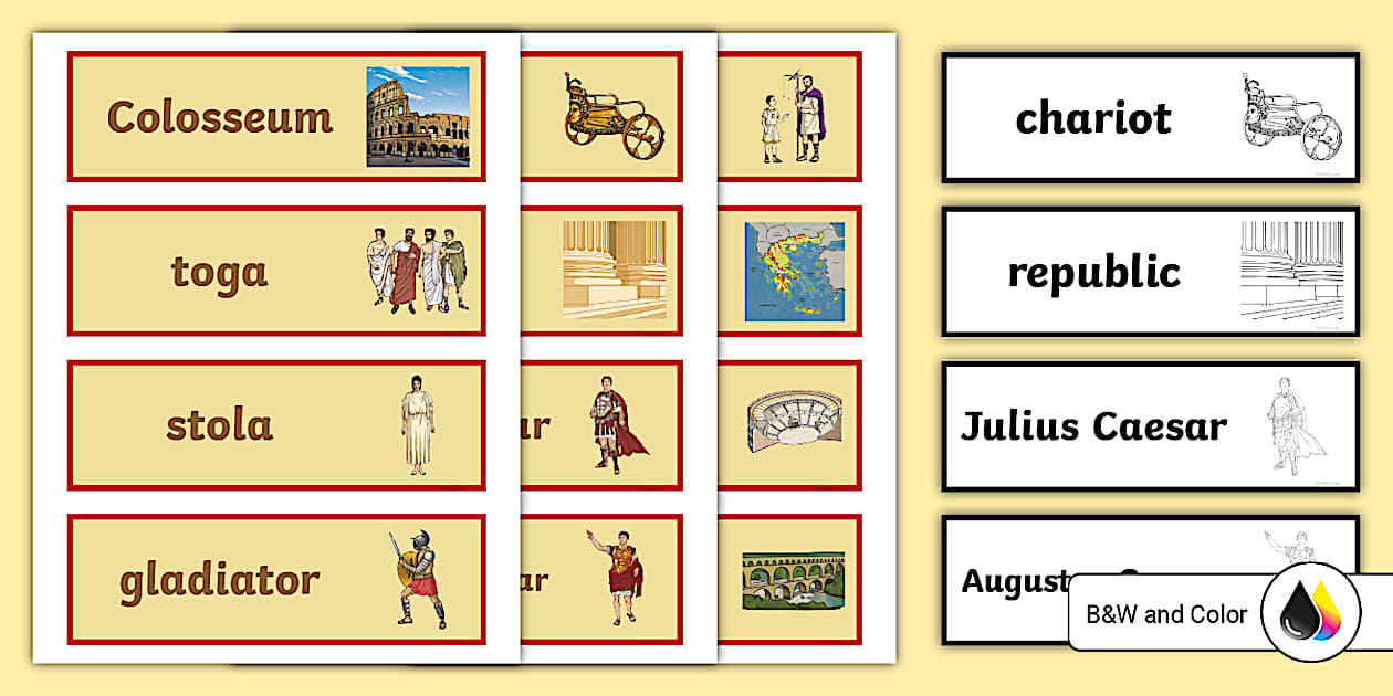 Ancient Rome Word Cards (teacher made) - Twinkl