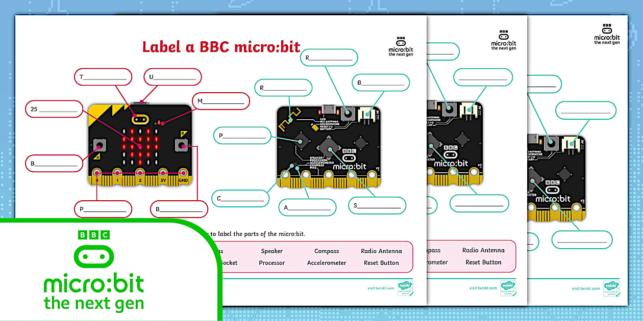 FREE! - BBC micro:bit - Label a BBC micro:bit Activity - Computing