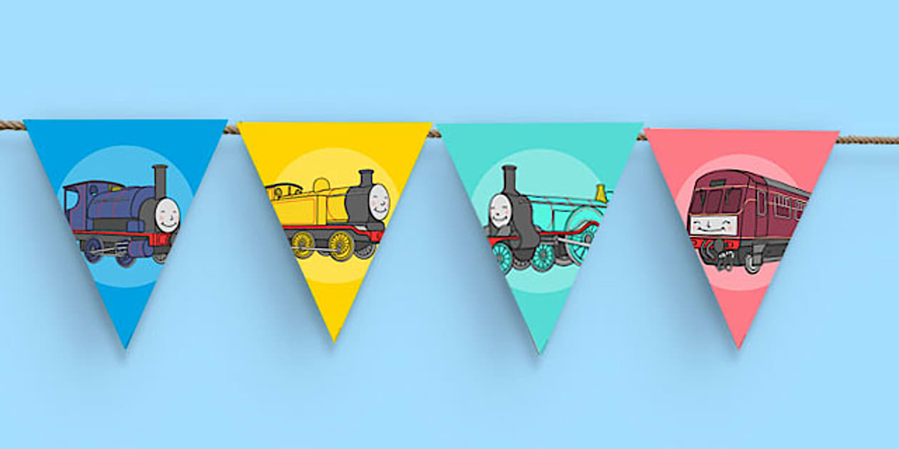 Talking Steam Train Themed Bunting (teacher made) - Twinkl