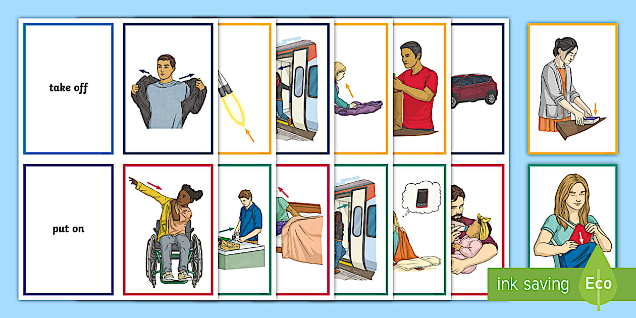 Phrasal Verbs Matching Flashcards - ESL (teacher made)