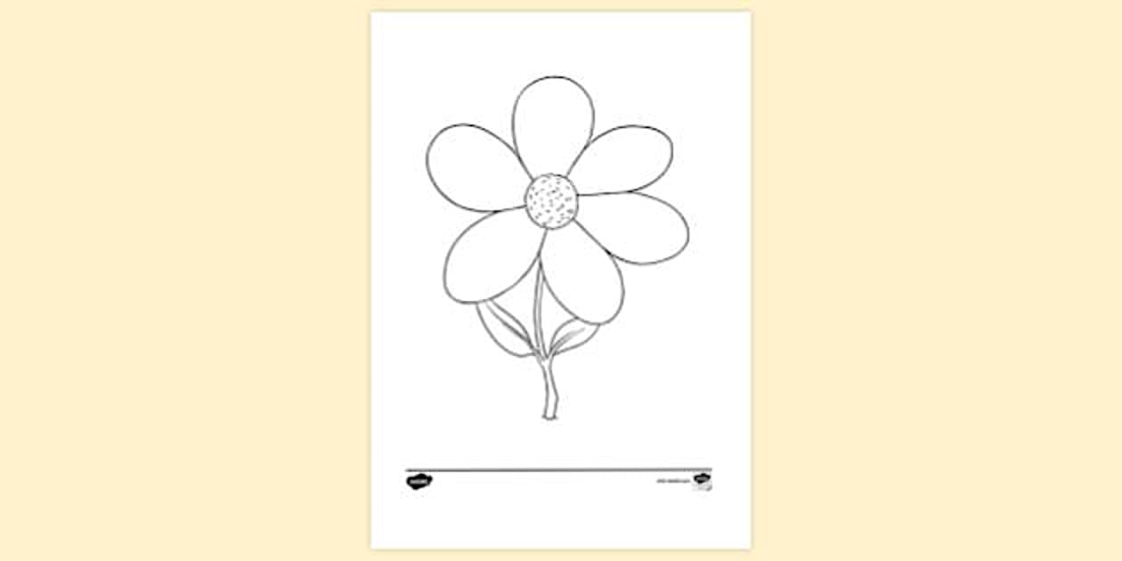 Basic Flower Colouring Page | Colouring Sheets | Twinkl