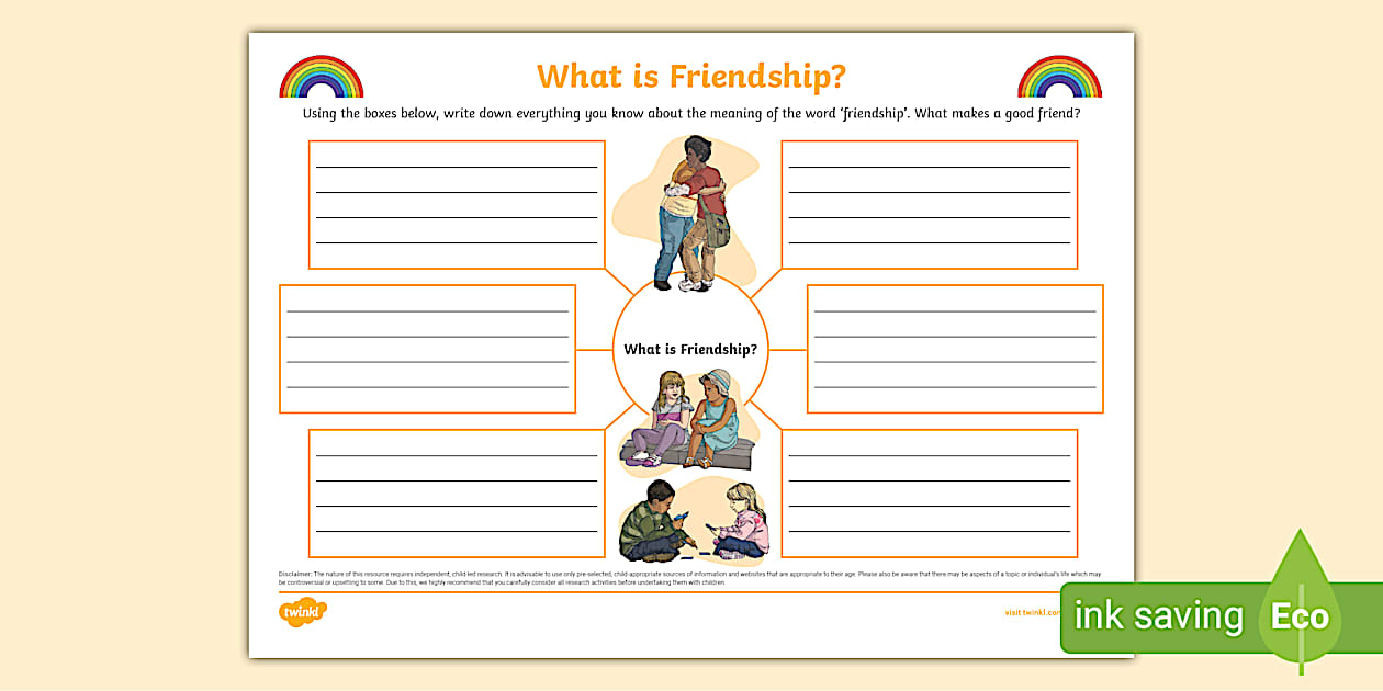 What is Friendship? Mind Map,friendship (teacher made)