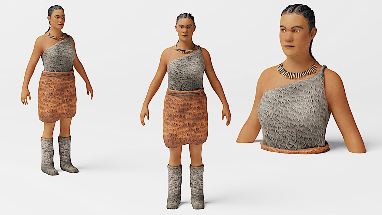 3D Model: Stone Age to Iron Age - Female Hunter-Gatherer
