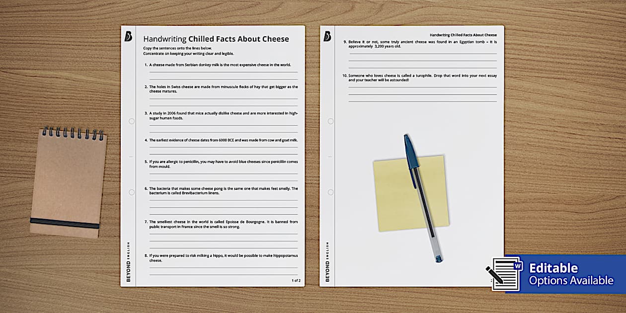 Handwriting for Older Students: Too Cheesy? (teacher made)