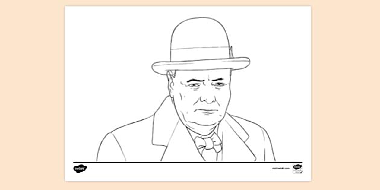 Winston Churchill Colouring Sheet