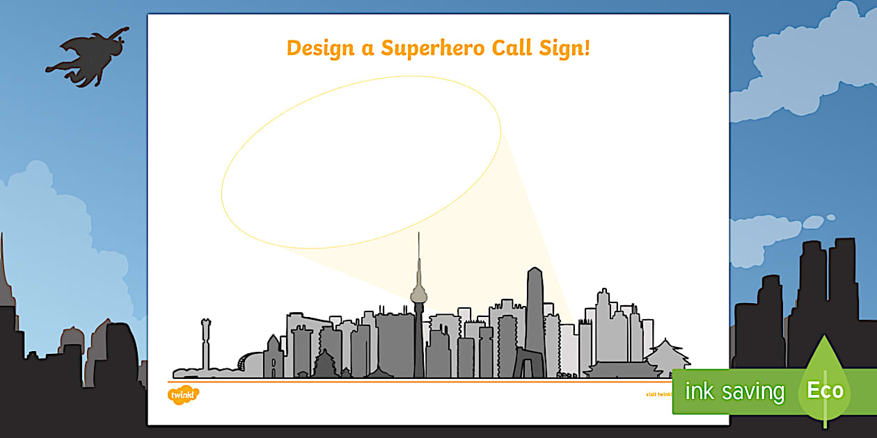 Design Your Own Superhero Call Sign Worksheet / Worksheet