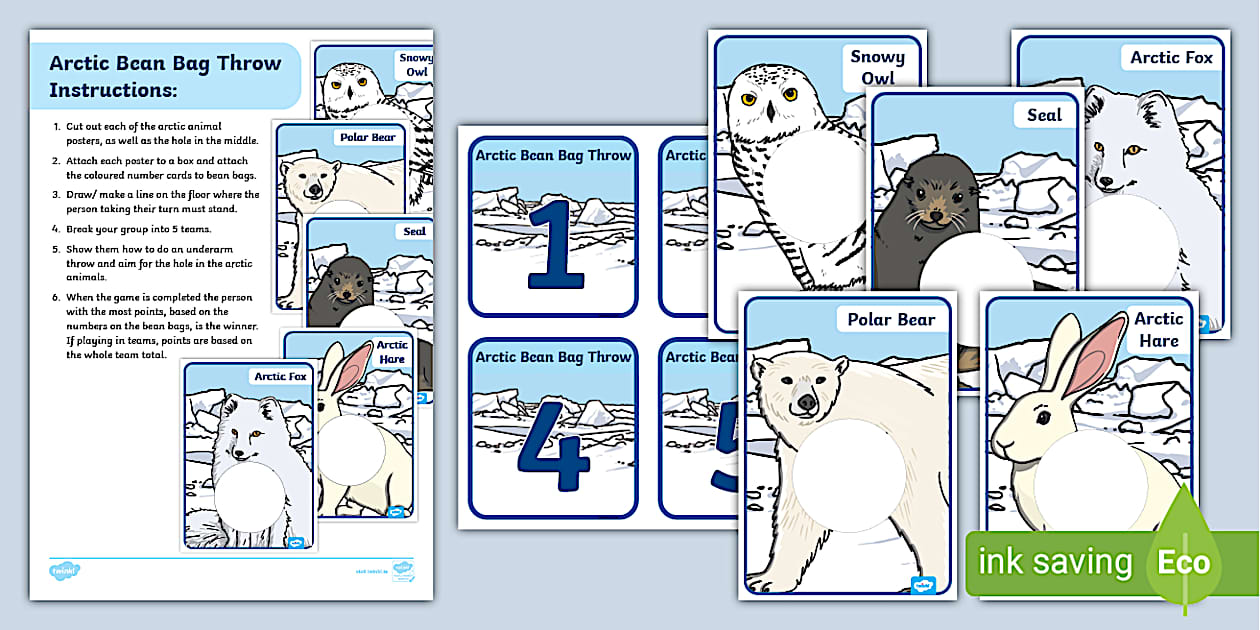 Arctic Animals Bean Bag Throw (teacher made) - Twinkl