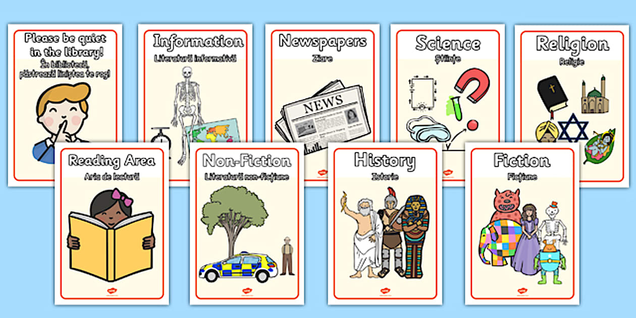 Library Posters Romanian Translation - Twinkl