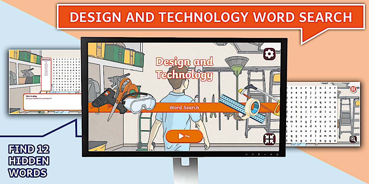 Design and Technology Interactive Word Search