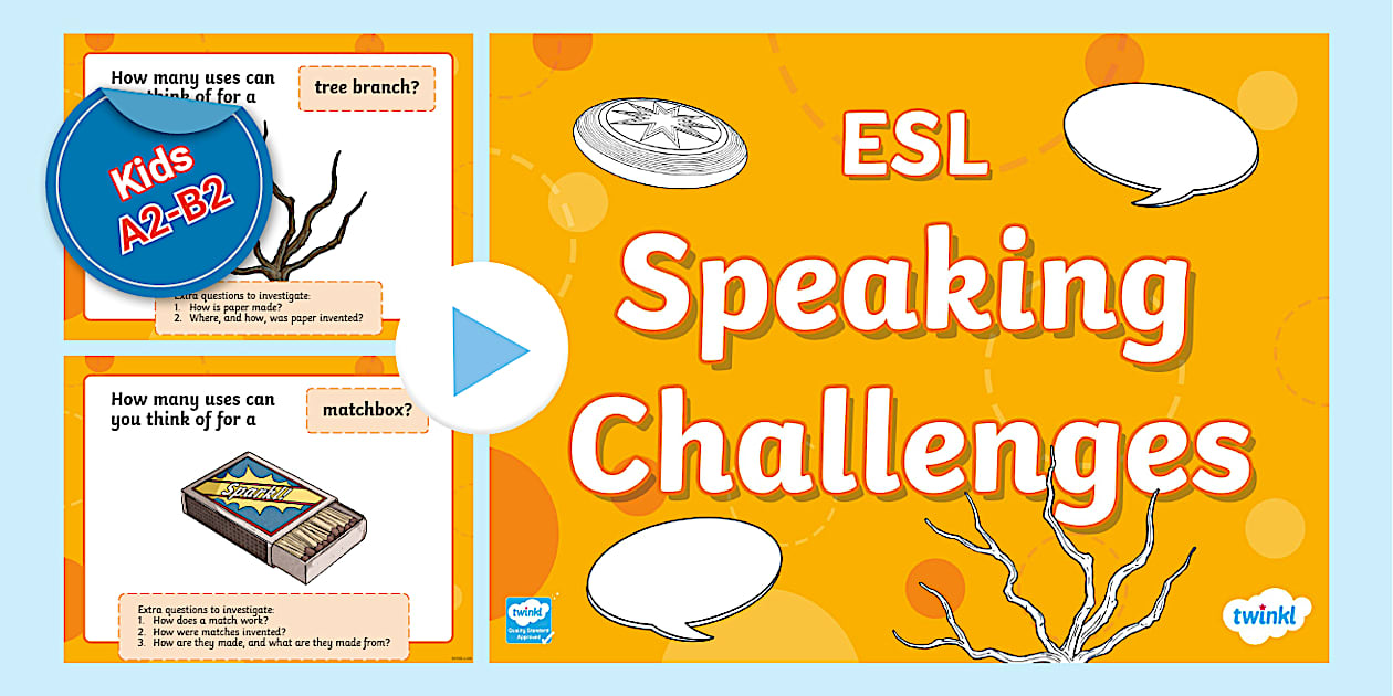 Online English Resources - ESL Speaking Challenge - Twinkl