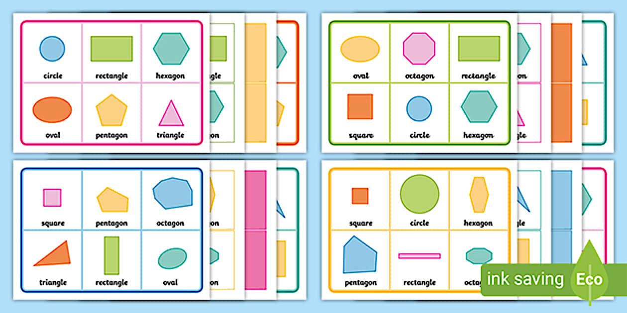 2D Shape Bingo Game Pack - Twinkl