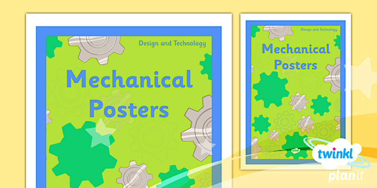 Editable D&T: Mechanical Posters LKS2 Unit Book Cover