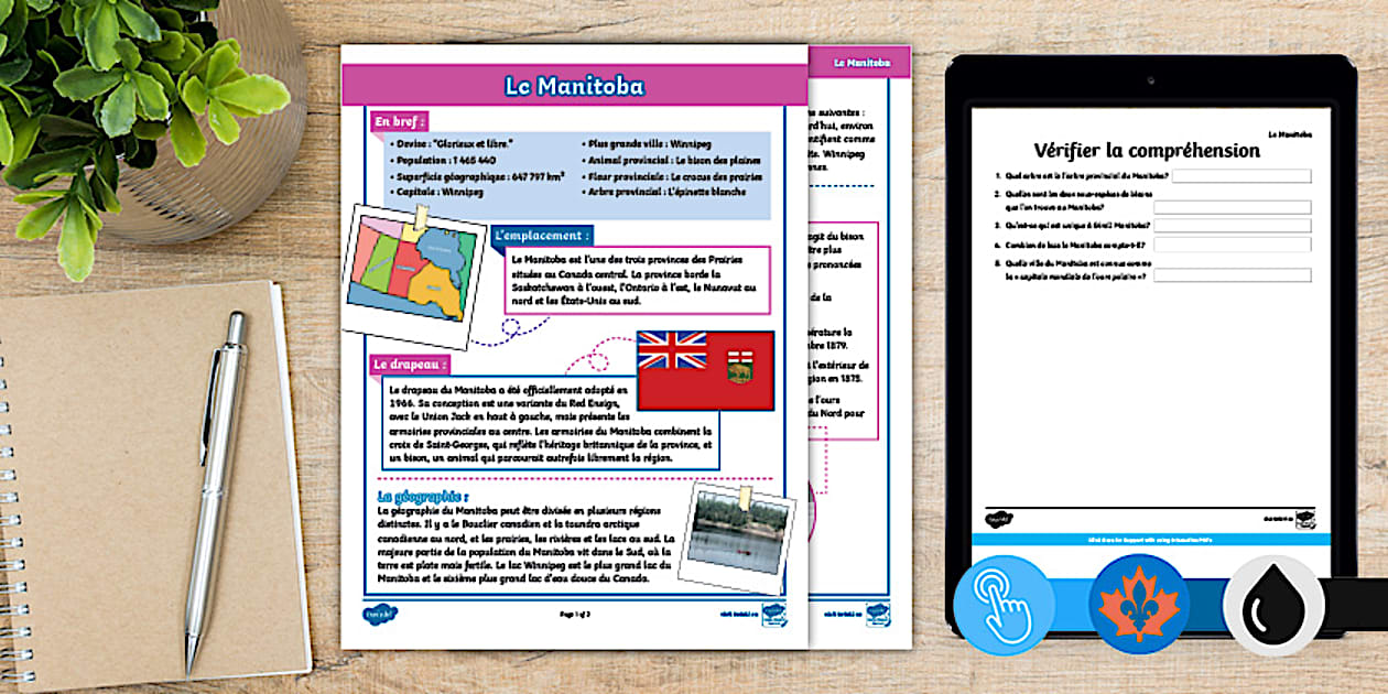 Manitoba Interactive Reading Comprehension French - Twinkl