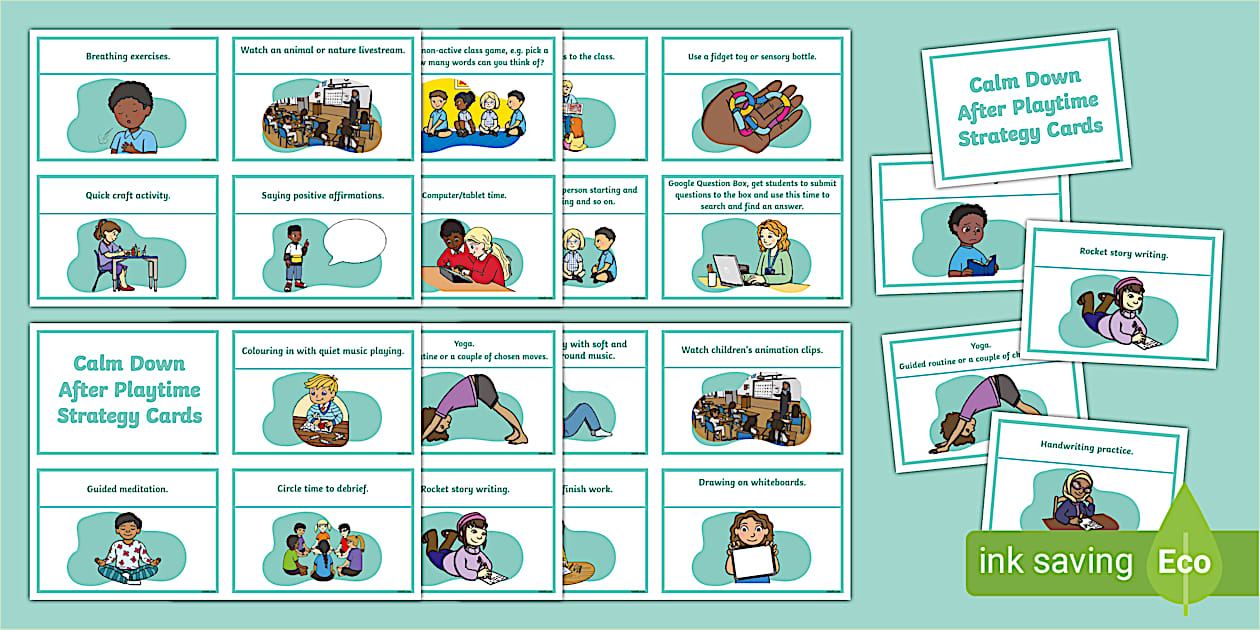 Printable Calm Down Cards (After Playtime) | Twinkl - Twinkl