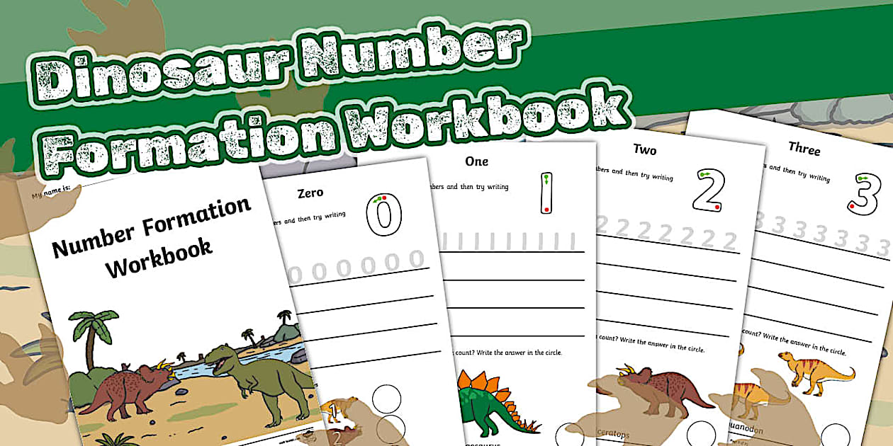 Dinosaur-Themed Number Formation Workbook
