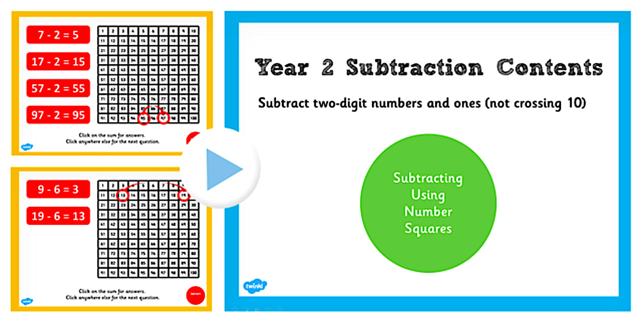 Year 2 Subtracting 2 Digit Numbers and Ones Not Crossing Number