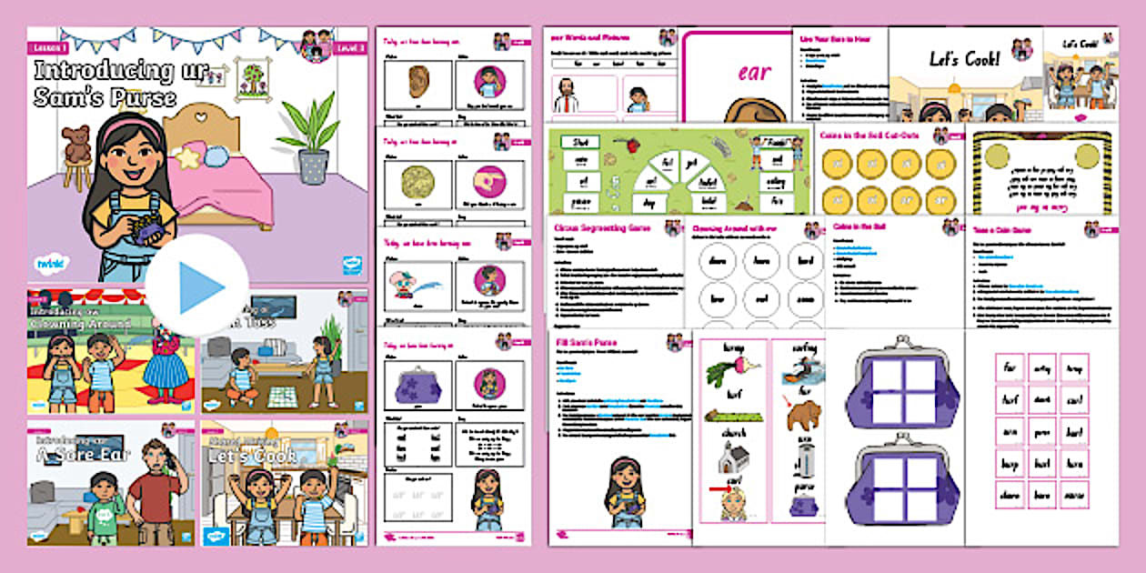 Phonics Weekly Lesson Pack 'ur, ow, oi, 'ear' sound phonics.