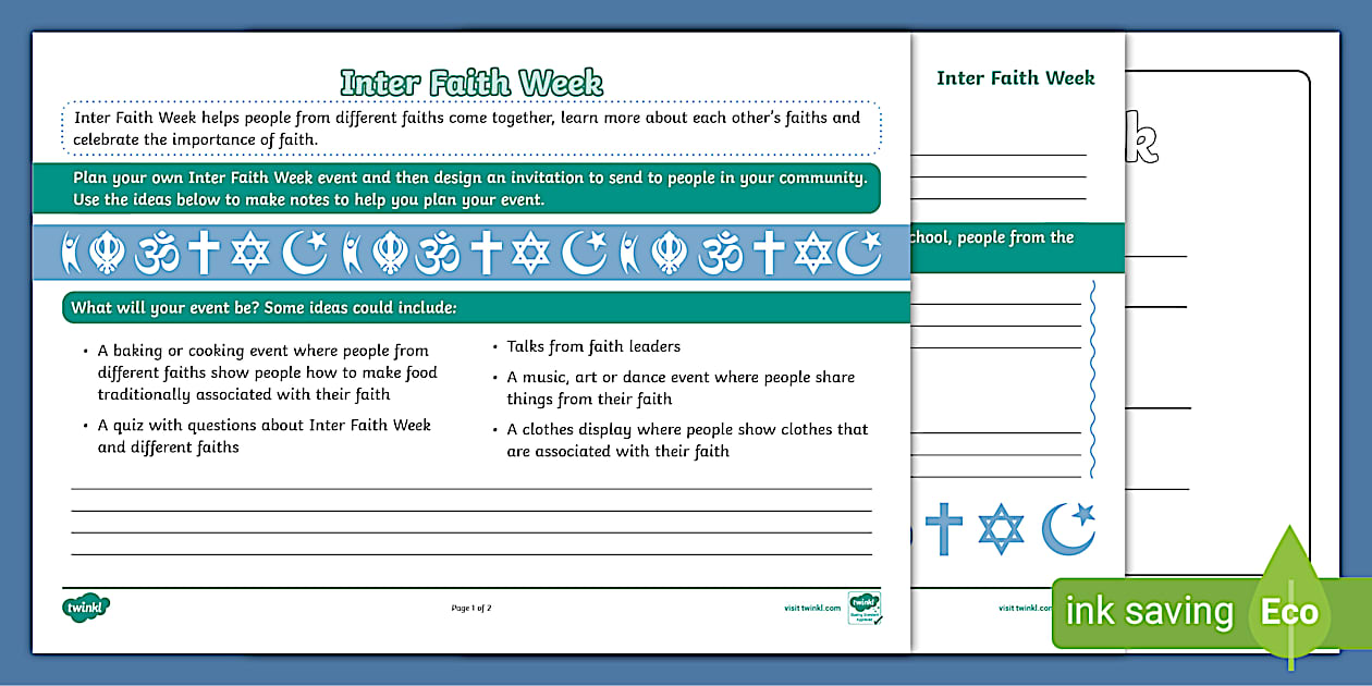 Inter Faith Week Activity (teacher made) - Twinkl