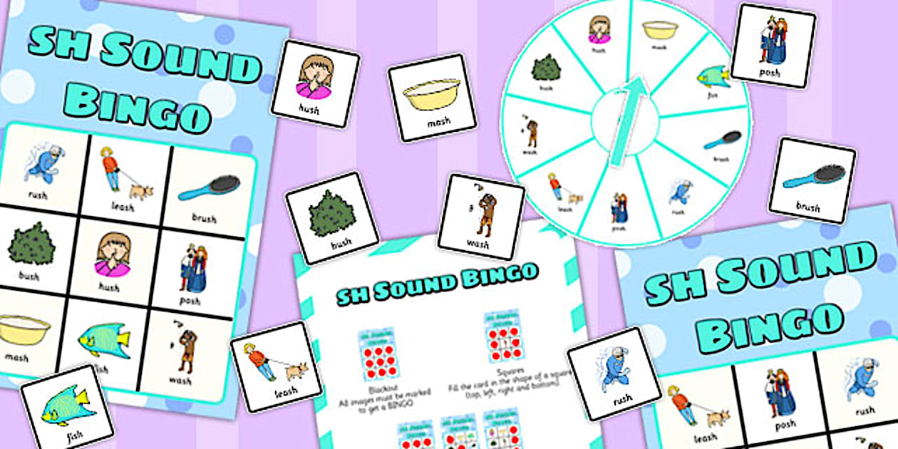 Final 'Sh' Sound Spinner Bingo (teacher made) - Twinkl