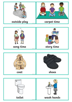 Lanyard-Sized EYFS Visual Timetable Prompt Cards