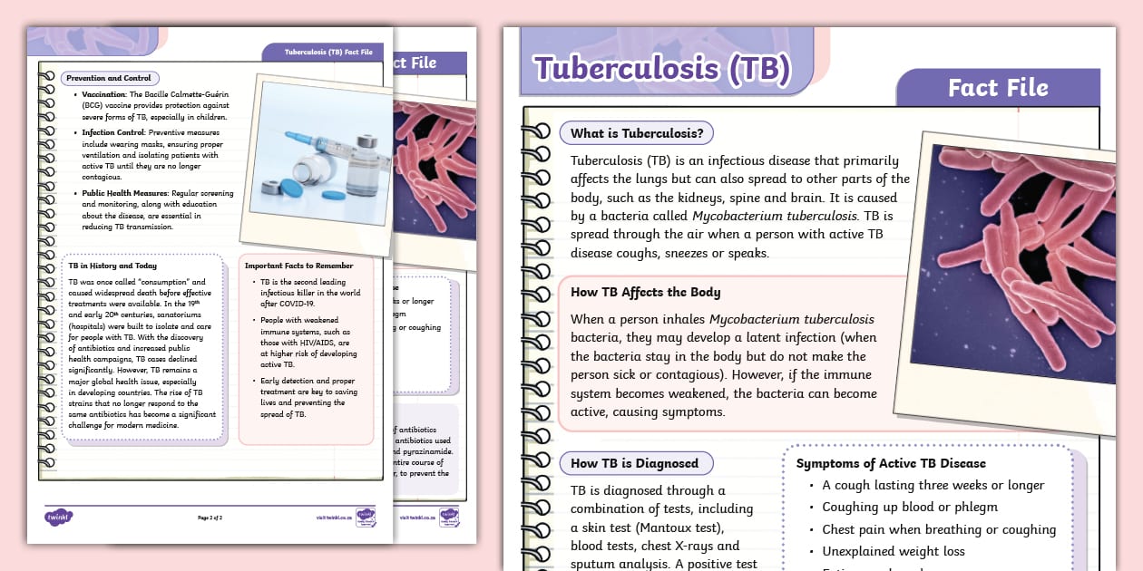 Tuberculosis (TB) Fact File (teacher made) - Twinkl
