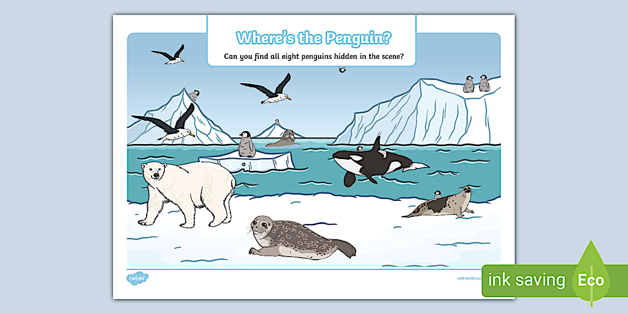 Where's the Penguin? I Spy Activity (Teacher-Made) - Twinkl