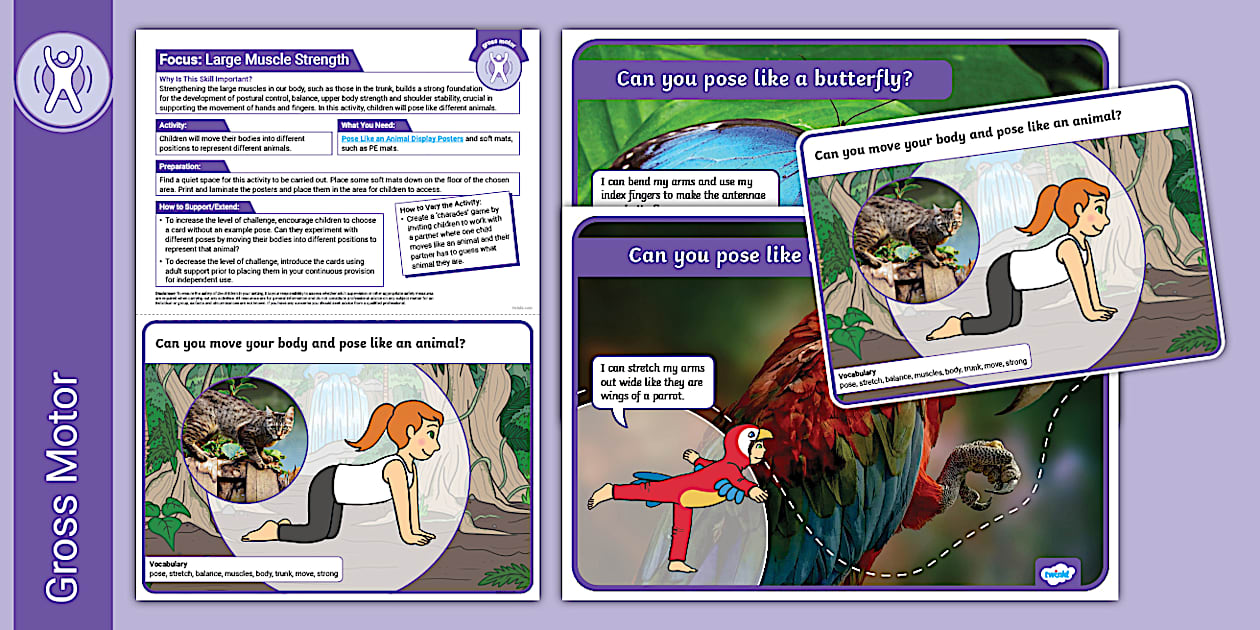 Gross Motor Skills Activity: Pose Like an Animal - Twinkl