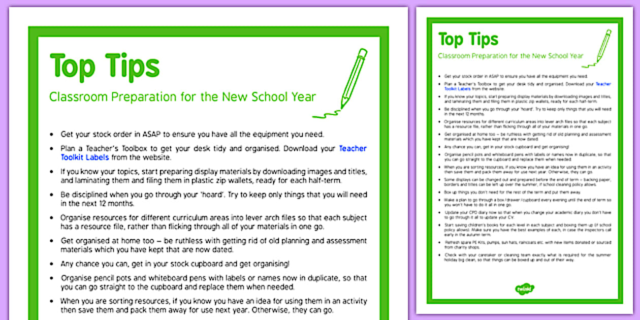 Classroom Preparation for the New School Year | Top Tips