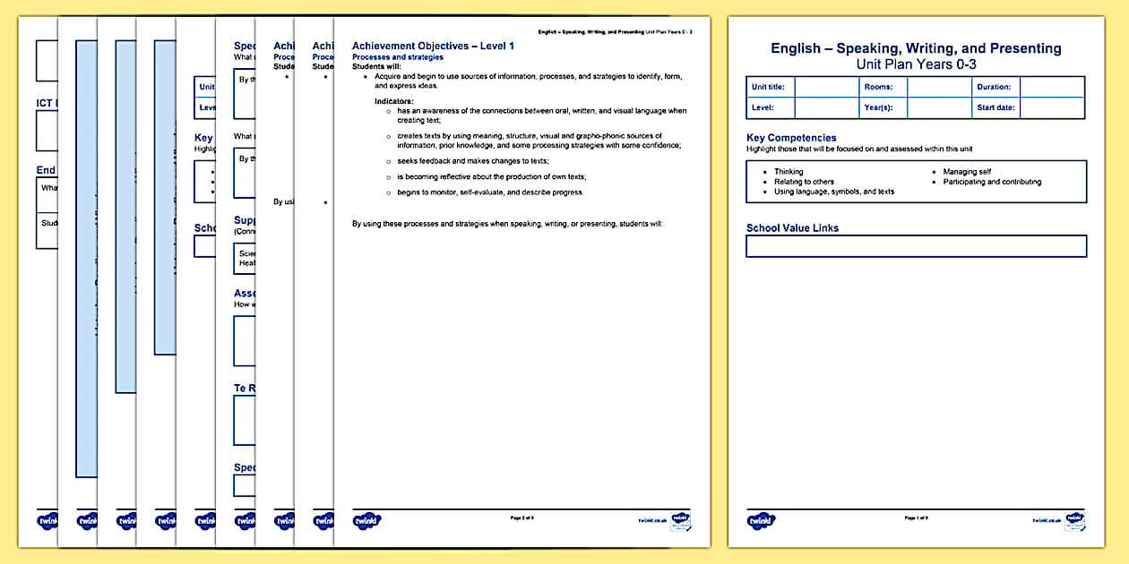 English Lesson Plan For Primary School - Twinkl NZ - Twinkl