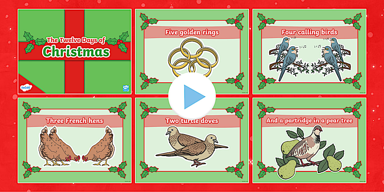 12 Days Of Christmas Song Lyrics With Pictures PowerPoint