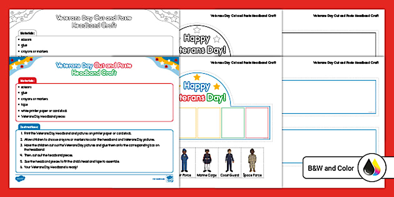 Veterans Day Headband Craft Activity for Kids | Twinkl USA