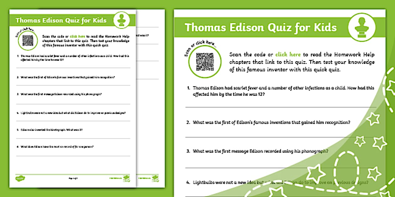 Thomas Edison Quiz for Kids - Twinkl