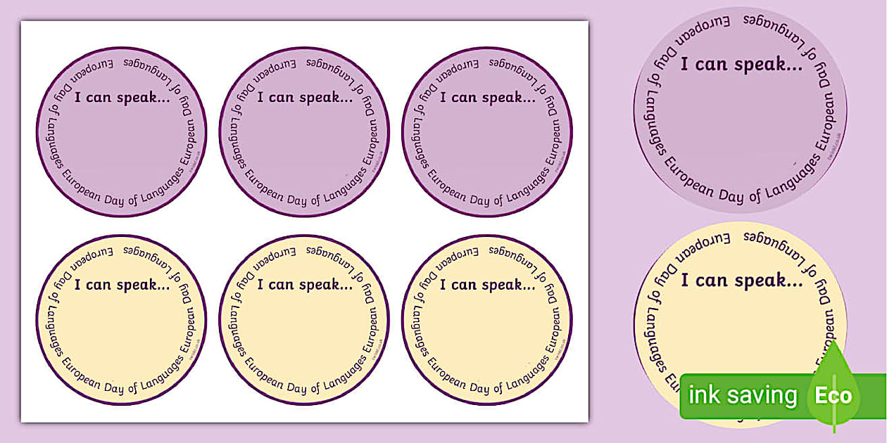 Editable European Day of Languages I Can Speak Badges
