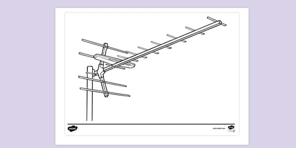 TV Aerial Colouring Sheet | Colouring Sheets | Twinkl