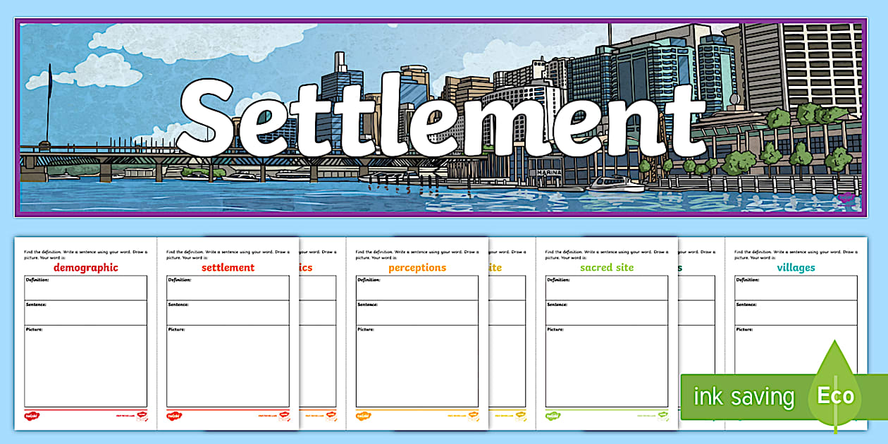 Settlement Word Wall Activity Display Pack (Teacher-Made)