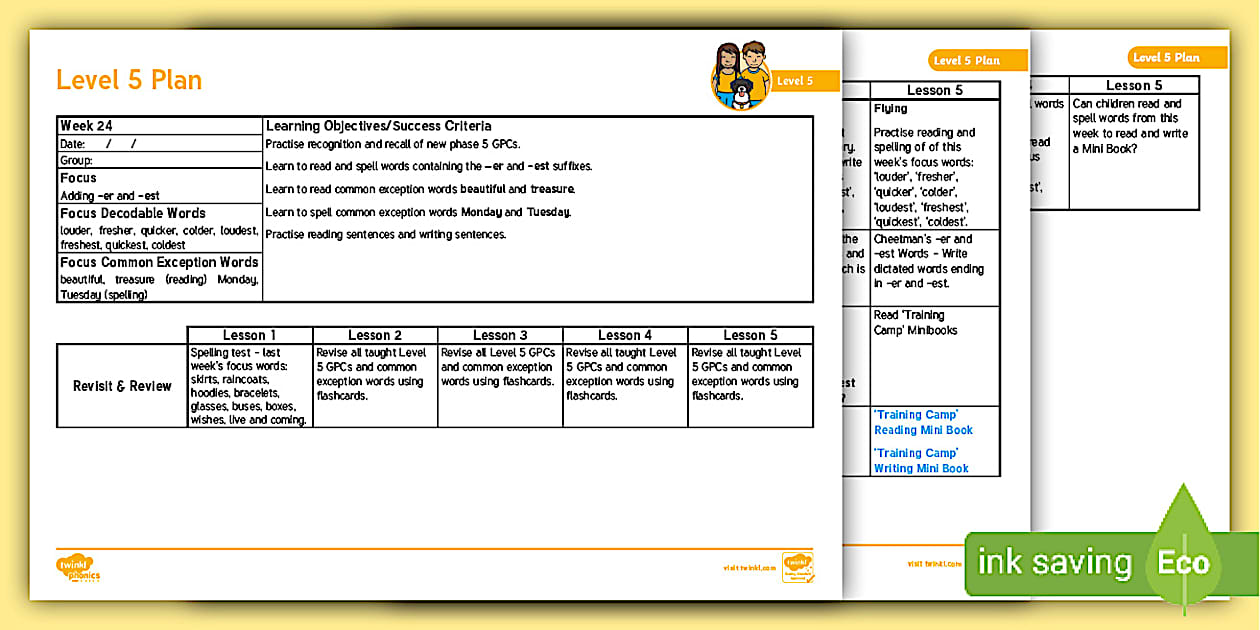 Level 5 Week 24 Weekly Lesson Plan (teacher made) - Twinkl