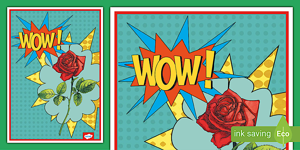 Rose Pop Art Display Poster (Teacher-Made) - Twinkl