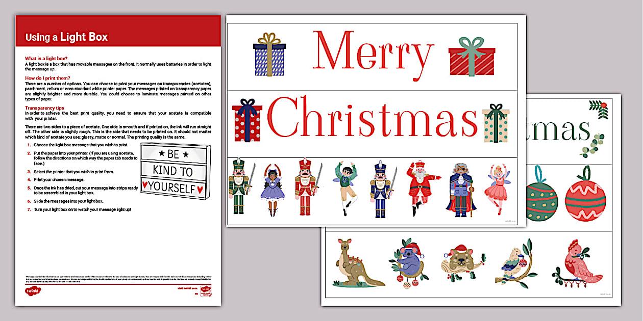 Nutcracker Christmas Light Box Inserts - Twinkl